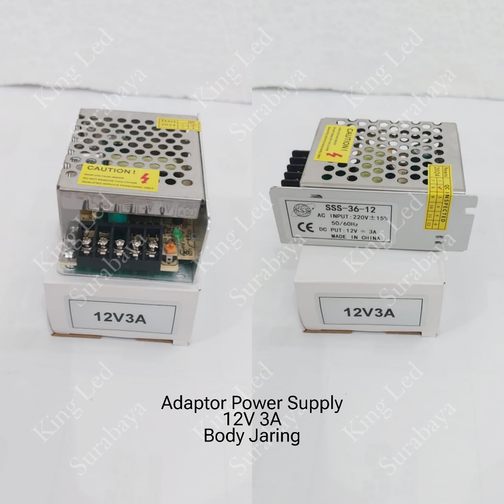 Jual Adaptor 12V 3A Power Supply Switching LED Jaring 3 Ampere 12 Volt DC | Shopee Indonesia