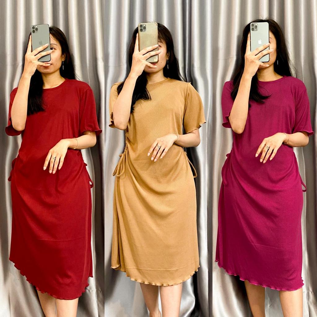 Jual RIANA DRESS SERUT KNIT / MIDI DRESS WANITA | Shopee Indonesia