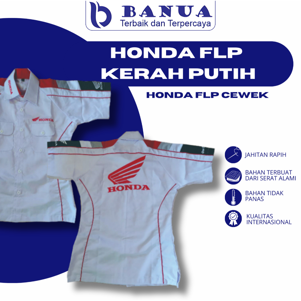 Jual Seragam Honda Frontline People (FLP) Kerah Putih Wanita ...