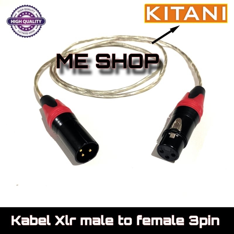 Jual Kabel mic xlr male to female 3pin berkualitas kabel kecil ...