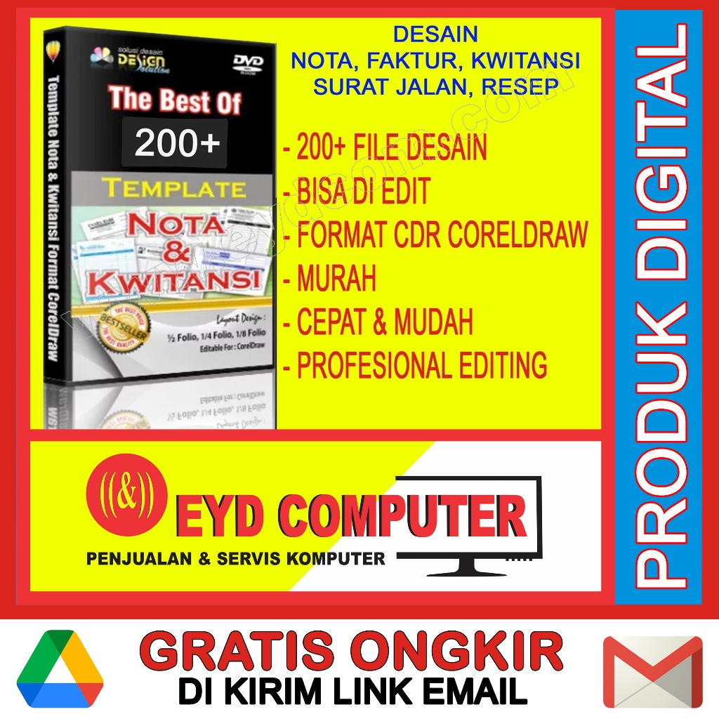 Jual DESAIN KWITANSI NOTA FAKTUR RESEP SURAT JALAN CAMPURAN TEMPLETE ...