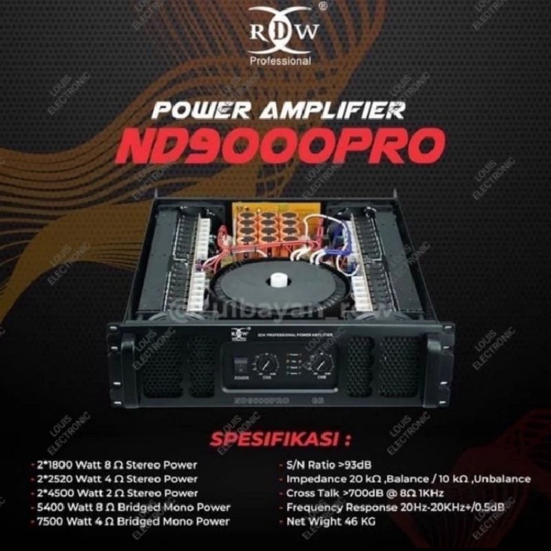 Jual power amplifier RDW ND-9000pro (2channel) original | Shopee Indonesia
