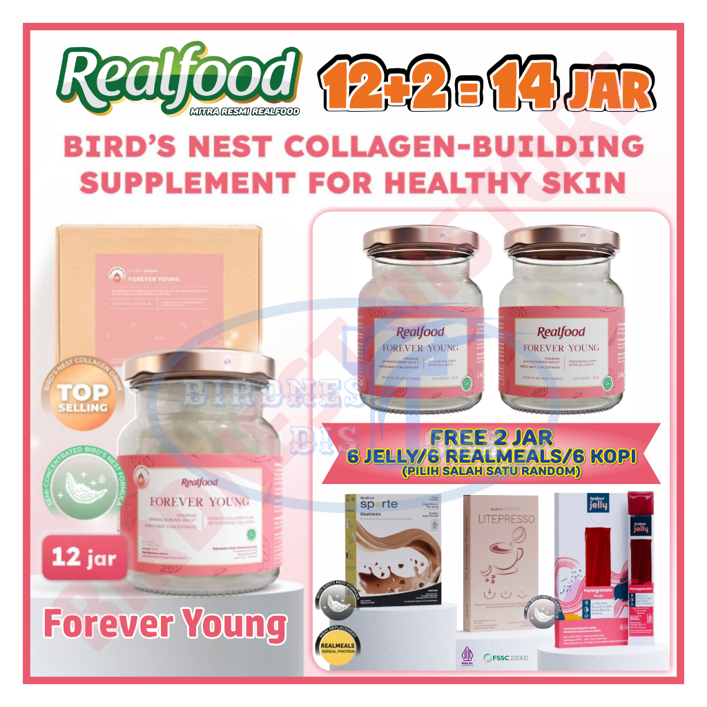 Jual Realfood Forever Young 12 Jar Extra Collagen | Minuman Sarang ...