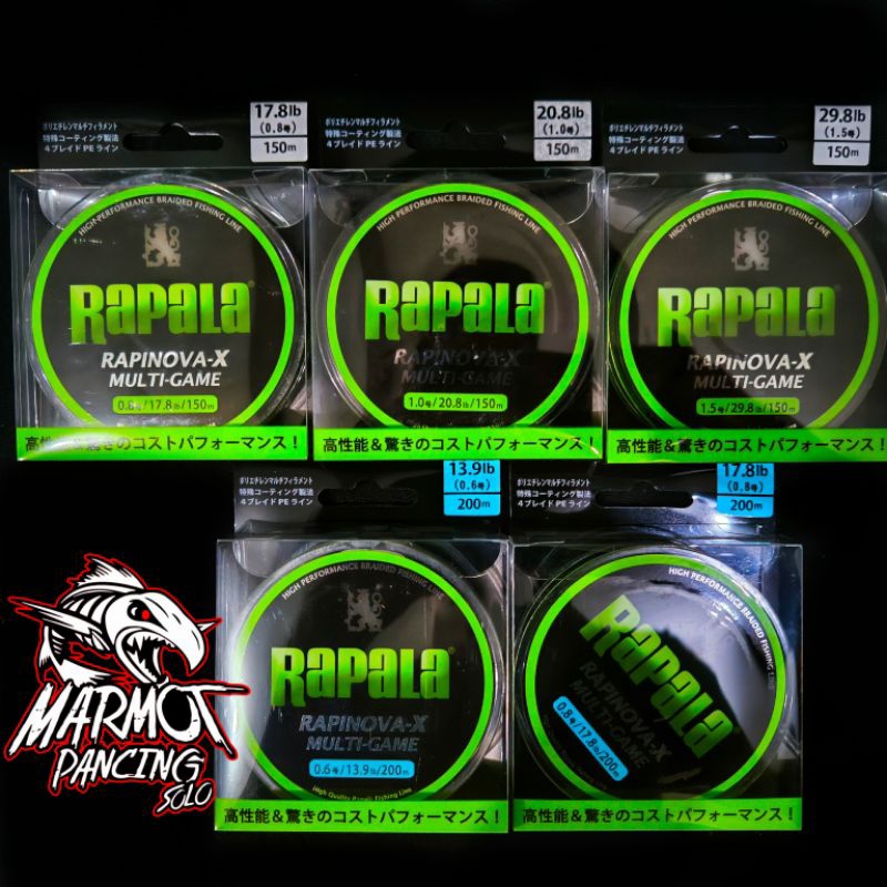 Jual PE RAPALA RAPINOVA X MULTI GAME 150 & 200M WARNA LIME GREEN | Shopee Indonesia