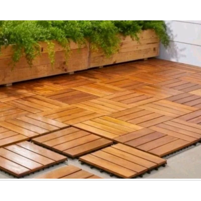 Jual TERMURAH decking tile lantai kayu decking tile Garden tile Bongkar ...