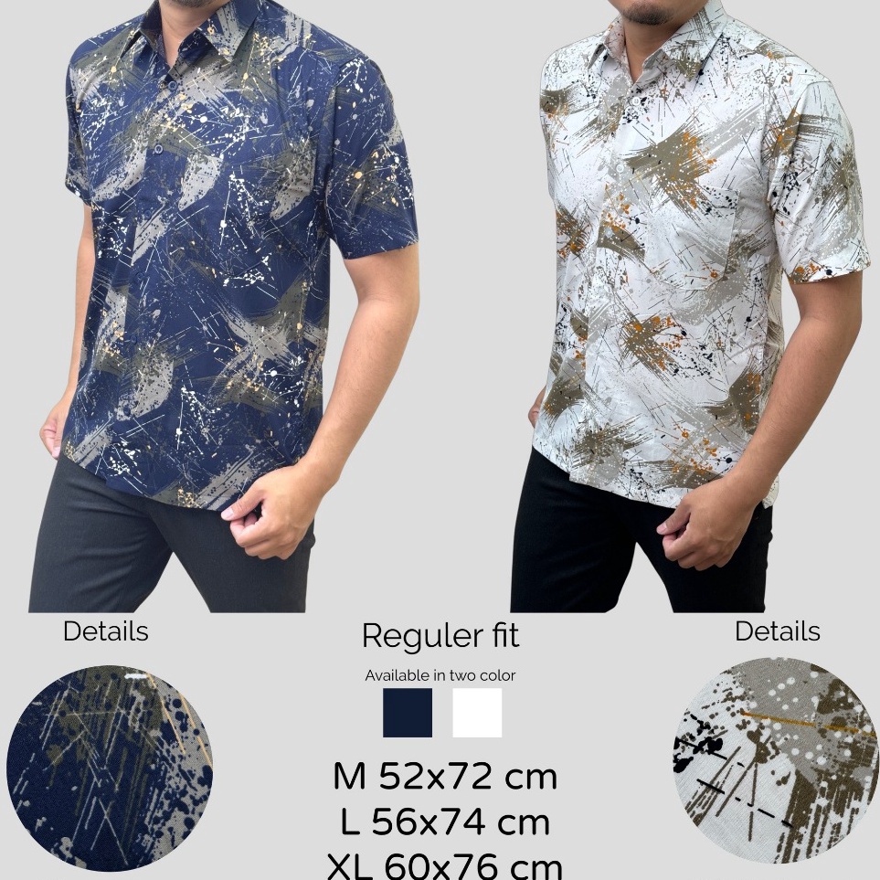 Jual Harga Spesial LAFINO BASIC KEMEJA PRIA CORAK REGULER FIT ABSTRAK KOTAK LENGAN PENDEK HEM ...