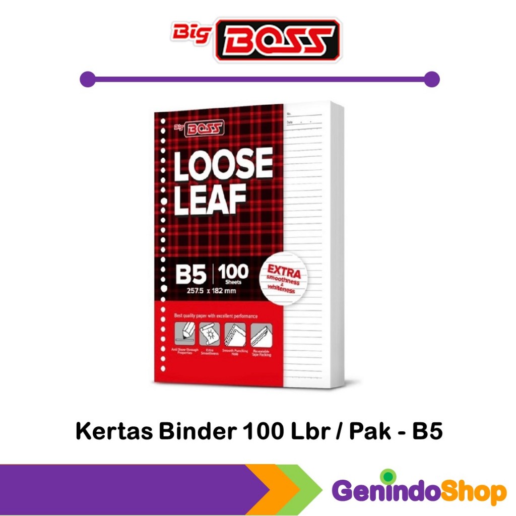 Jual Kertas Binder / Loose Leaf B5 100 Big Boss | Shopee Indonesia