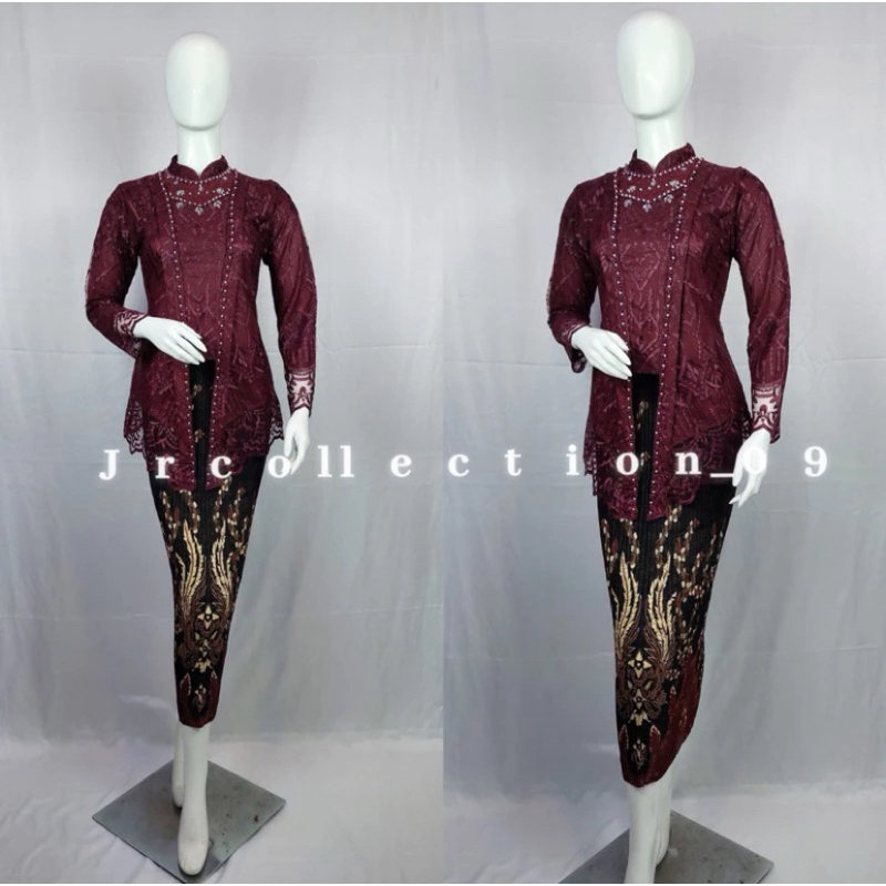Jual Setelan Kebaya Kutu Baru Mewah / Kebaya Kerah Sanghai / Kebaya Modern / Kebaya wisuda part ...