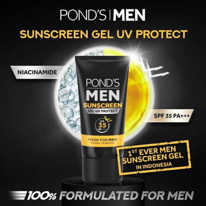 Jual PONDS MEN SUNSCREEN gel UV protect SPF 35 PA+++ non sticky/no ...