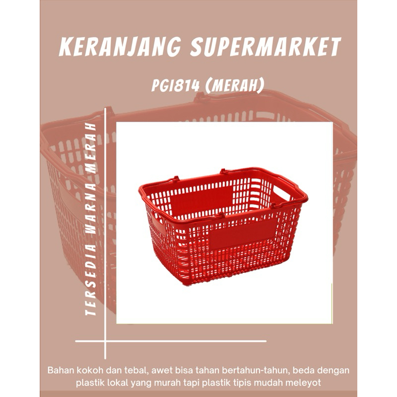 Jual Keranjang Belanja Swalayan Minimarket Besar 50L Supermarket PGI814 ...