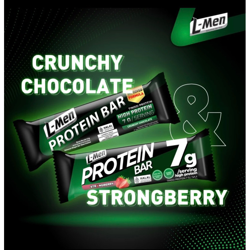 Jual L-Men LMen Protein Bar Crunchy Chocolate / Strongberry Per 1 BAR ...
