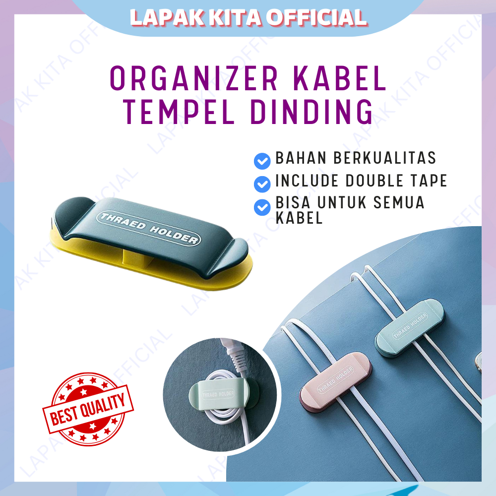 Jual Holder kabel kepala colokan / klip kabel organizer tempel dinding ...