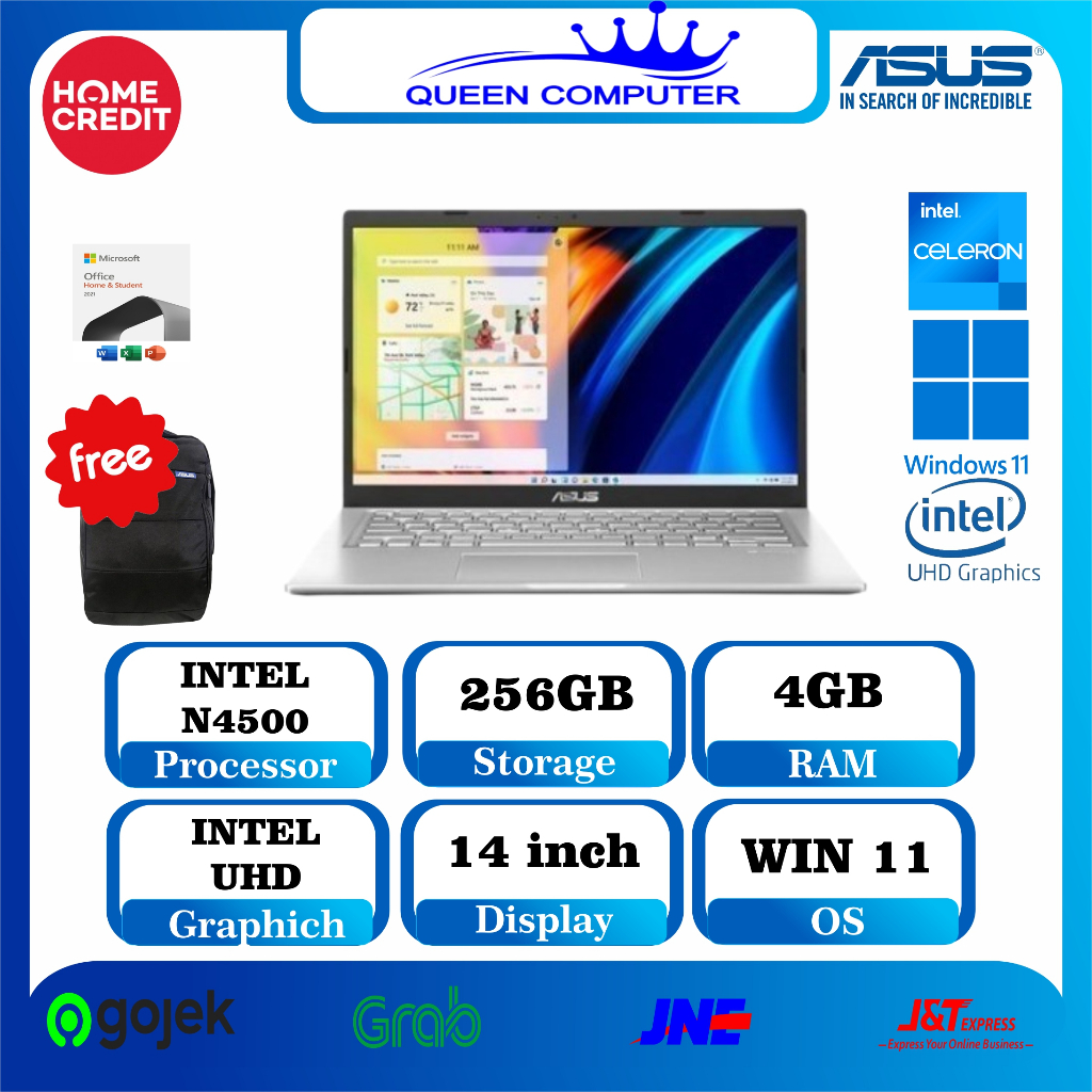 Jual ASUS Vivobook 14 A1400KA FHD422 Celeron N4500 4GB 256GB W11 OHS ...
