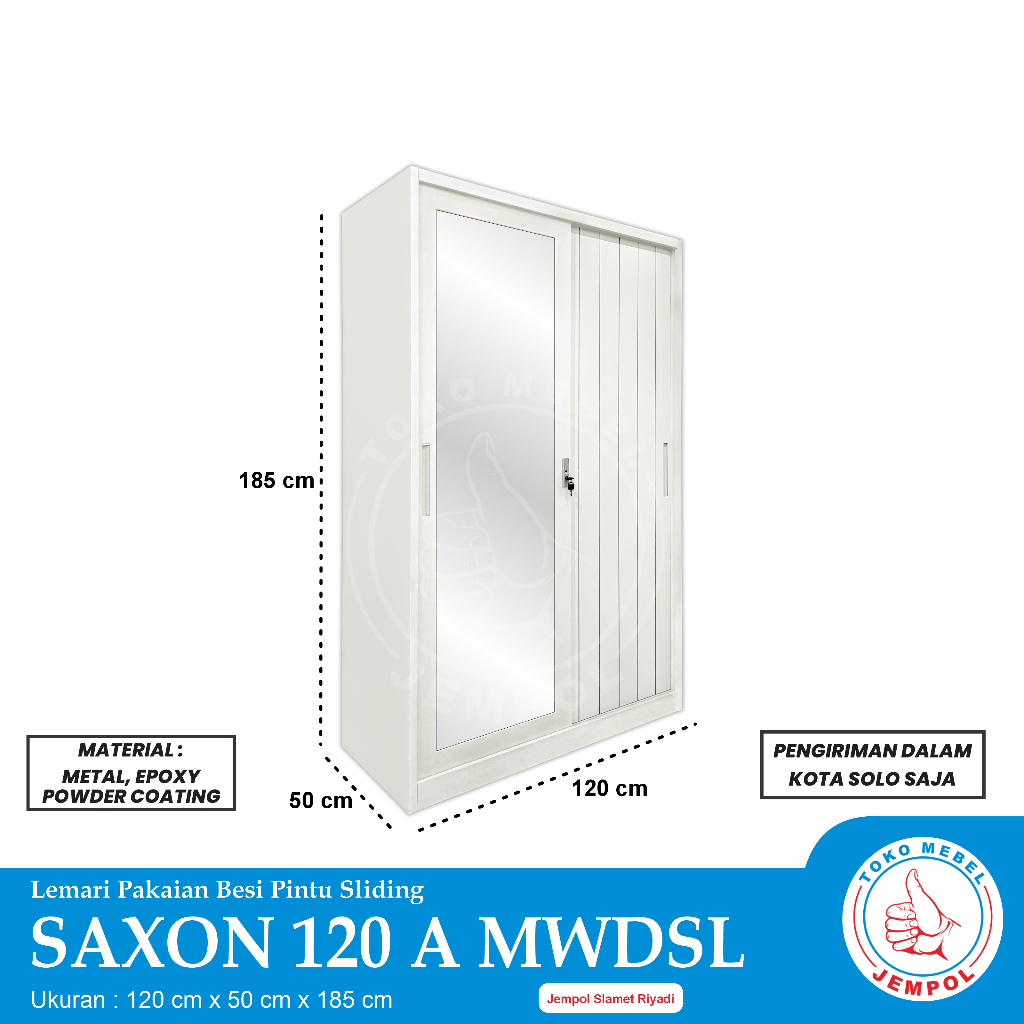 Jual Lemari Besi SAXON 120 A MWDSL/Lemari Baju Besi Gantung Saff/Lemari ...