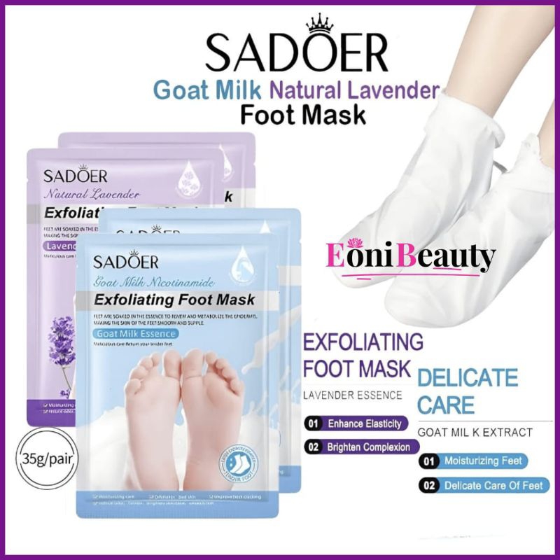 Jual SADOER Foot Mask Masker Kaki Exfoliating Mask Lavender Milk ...