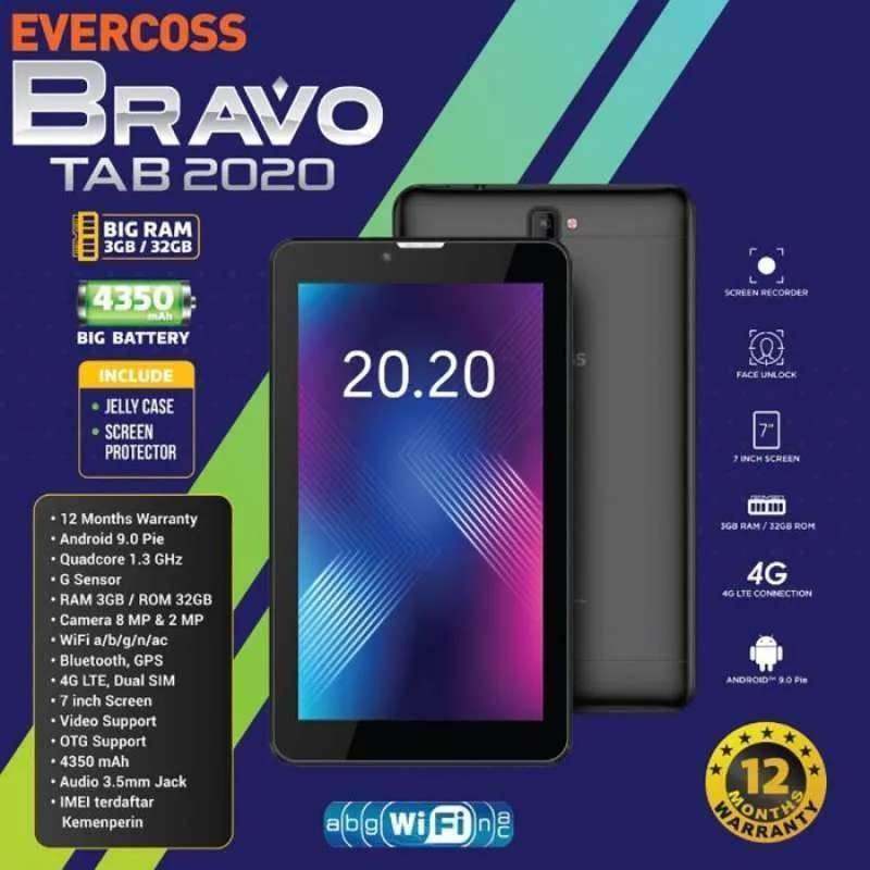 Jual EVERCROSS TAB BRAVO (2020) 3/32GB GARANSI RESMI | Shopee Indonesia