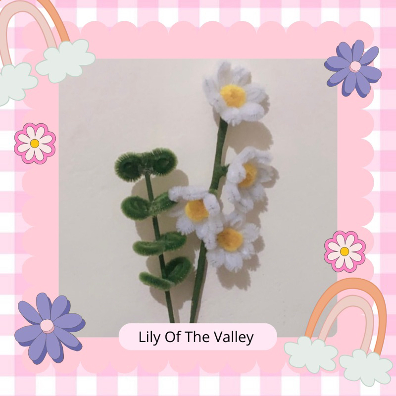 Jual DAISY CABANG Bunga Kawat Bulu Satuan / Pipe Cleaner Flower / Buket ...