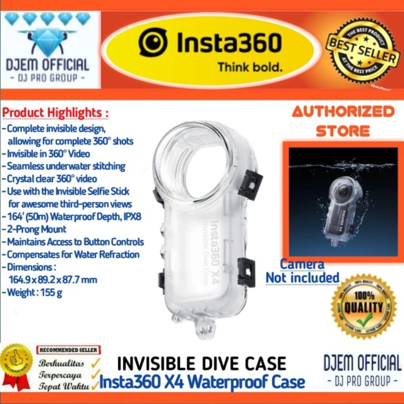 Jual INSTA360 X4 Invisible Dive Case Insta 360 One X4 Invisible Housing Waterproof Case IPX8 50m ...