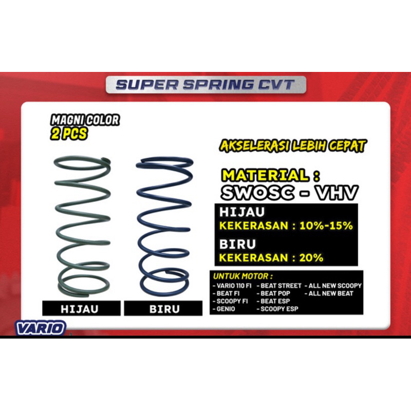 Jual Per CVT BRT Beat Vario Scoopy Genio Ukuran 1000 1500 2000 RPM ...