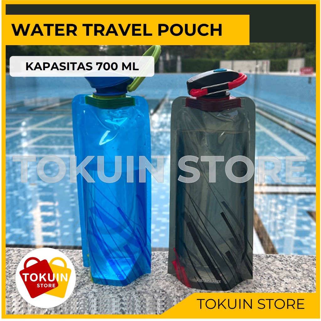 Jual Botol Minum Lipat Water Travel Pouch Bottle Tempat Minum Plastik ...