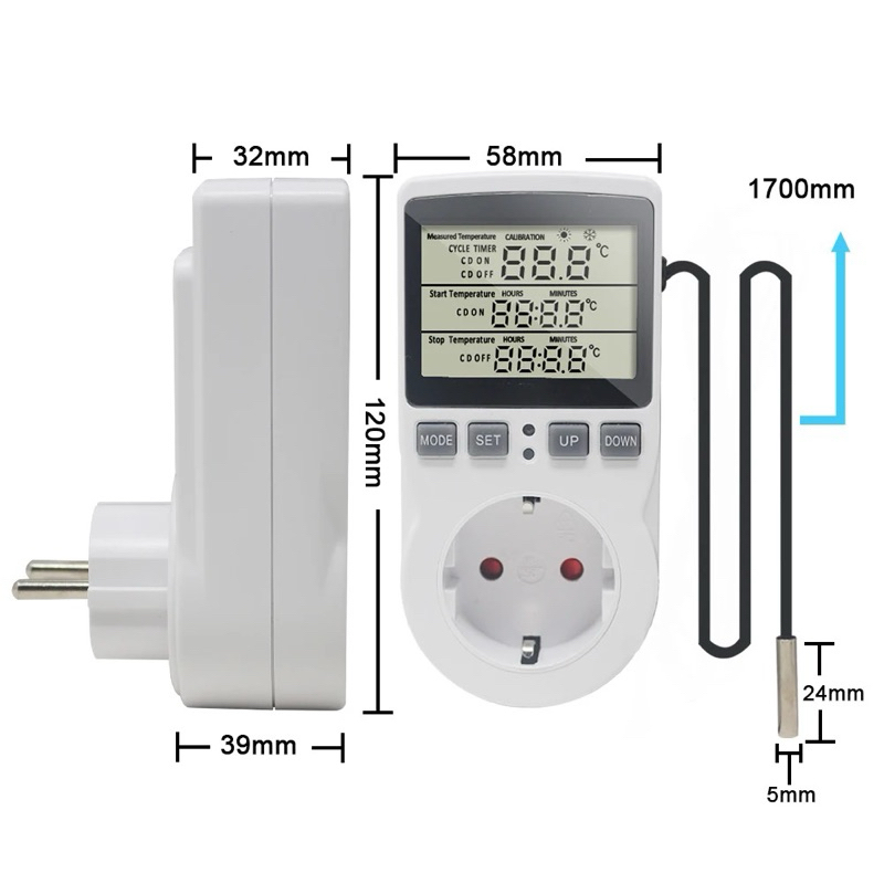 Jual Stop Kontak Thermostat Digital Temperature Controller Multifunction Thermostat Socket