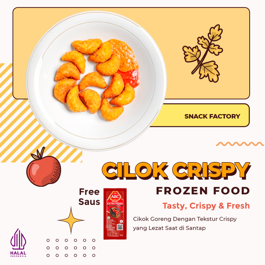 Jual Snack Factory Cilok Crispy Frozen Food Free 2 Saus Pedas ABC ...