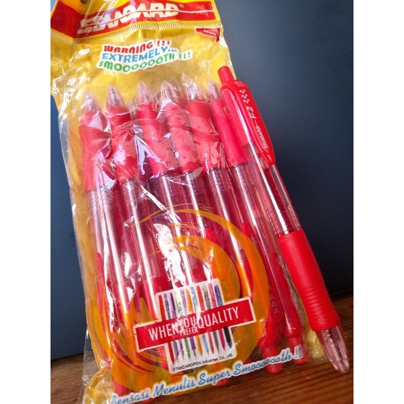 Jual Pulpen Standard F2 0.7 mm MERAH Original | Shopee Indonesia