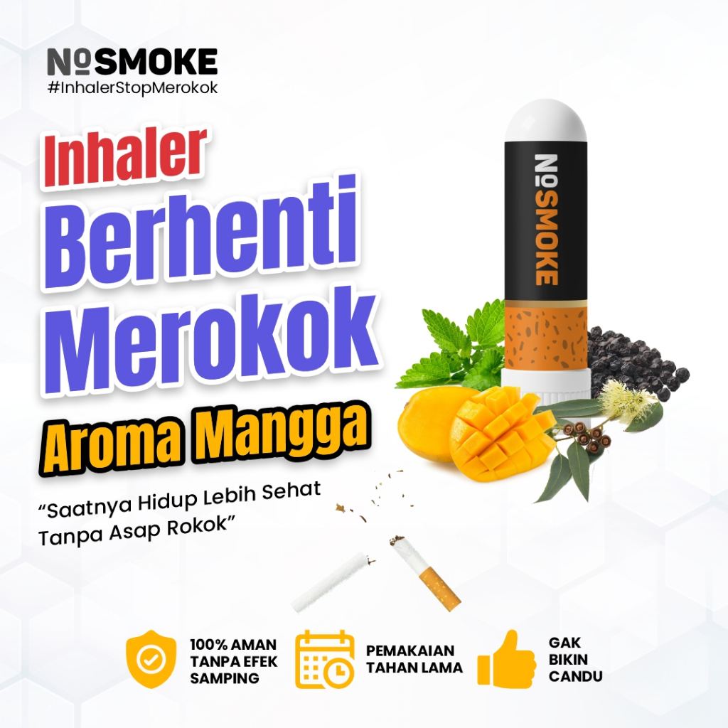 Jual NOSMOKE INHALER HERBAL ALAMI SOLUSI PRAKTIS BERHENTI MEROKOK AROMA MANGO SPLASH | Shopee ...