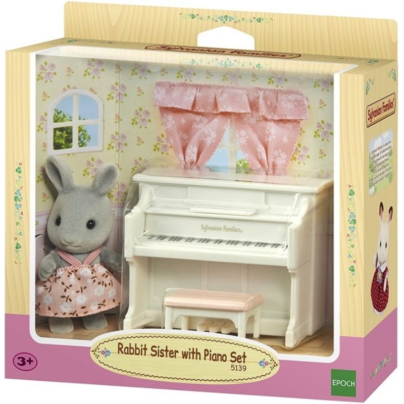 Jual Mainan Anak Koleksi Sylvanian Rabbit Sister With Piano Set 51390 ...