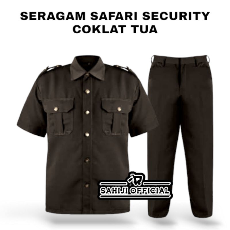 Jual Seragam Safari pakaian kerja Security Coklat Tua Bodyguard hotel ...