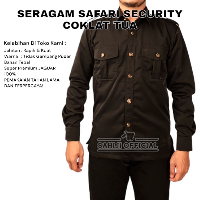 Jual Seragam Safari Security Coklat Tua Sapari scurity skurity sekuriti ...