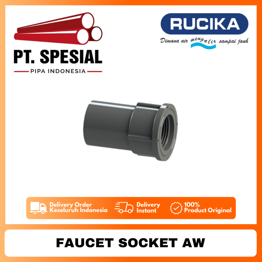 Jual Sock Drat Dalam PVC AW Rucika 1/2 - 1 1/2 Inch / SDD PVC AW Rucika ...