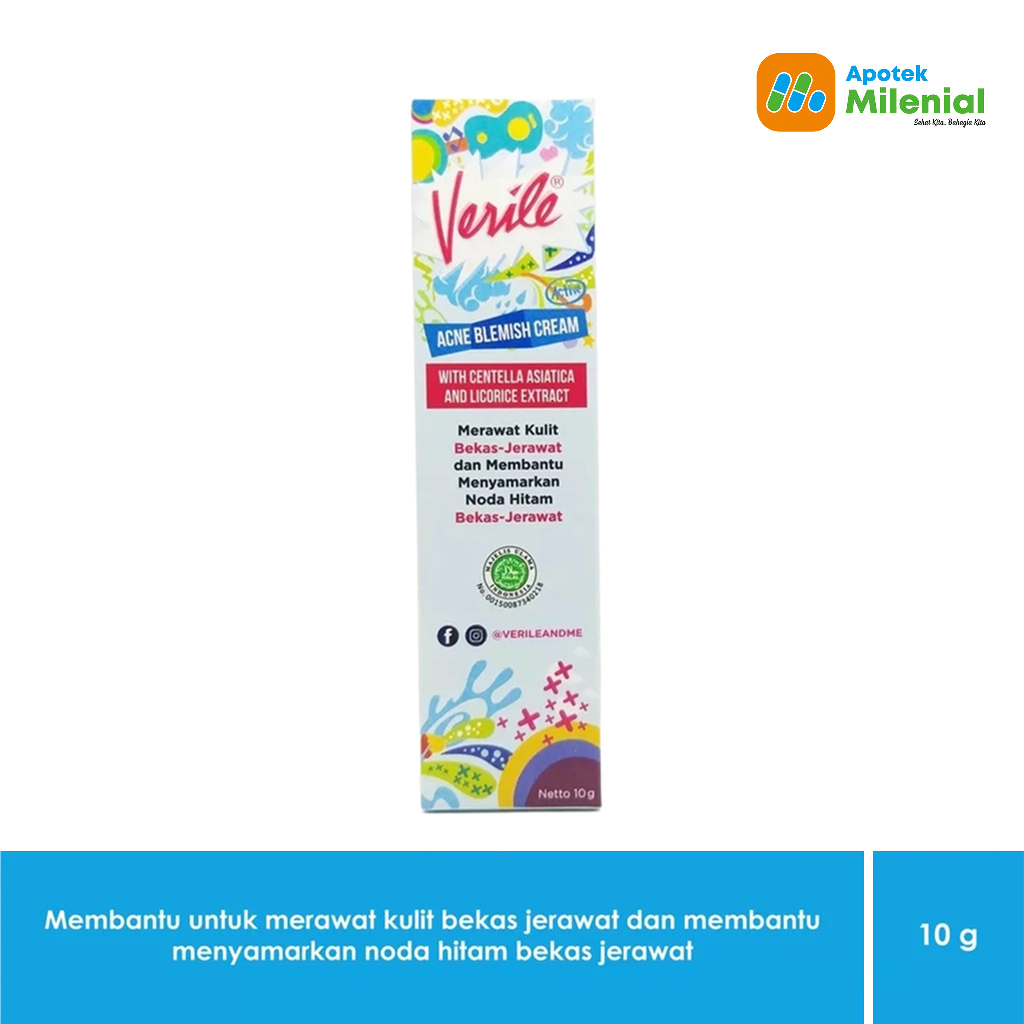 Jual Verile Acne Blemish Cream / Menyamarkan Noda Hitam Bekas Jerawat ...