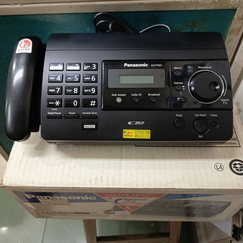Jual FAXIMILE PANASONIC KX-FT 501(BLACK)/MESIN FAX PANASONIC KX-FT 501/NEW BARU ORIGINAL ...