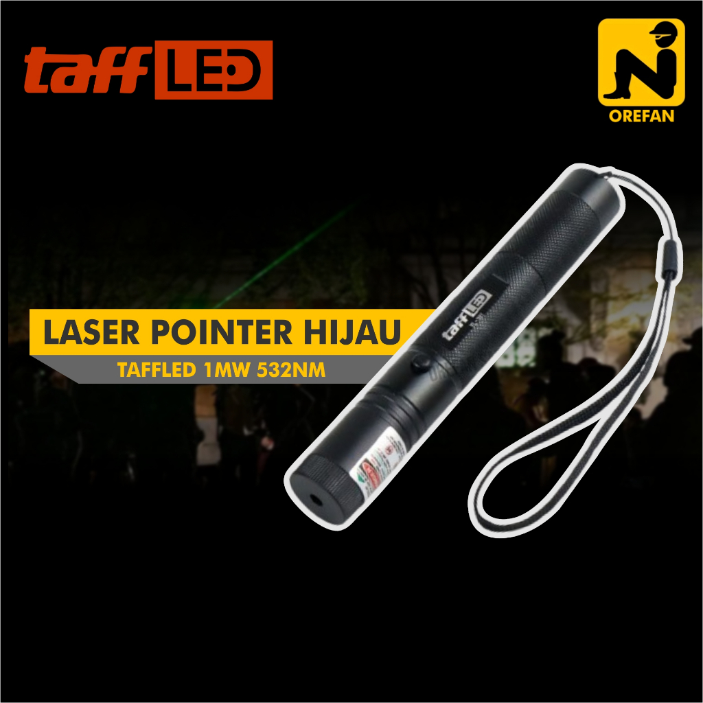 Jual Laser Pointer lampu hijau 1MW 532NM Baterai+Charger YL-30 TaffLED ...