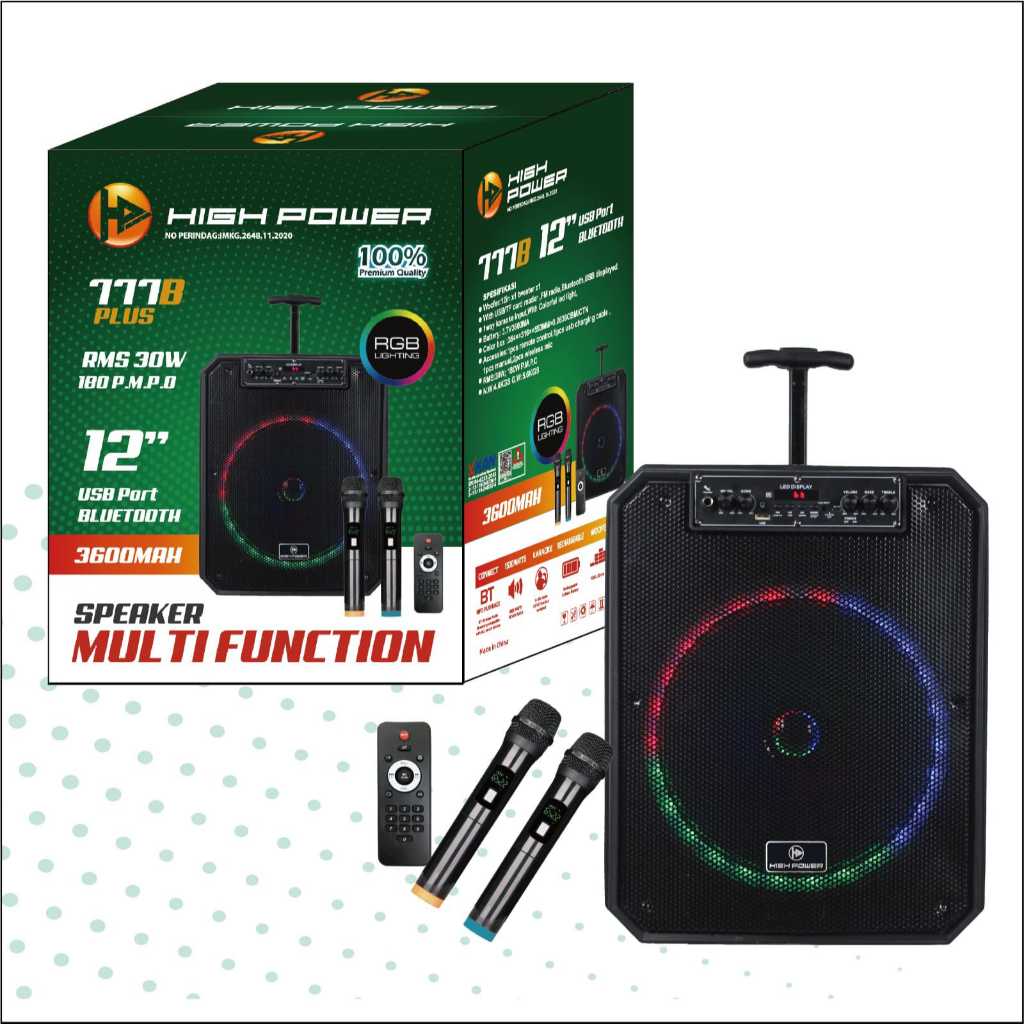 Jual Speaker Portable Wireless High Power 777 Plus Original 12 inch ...