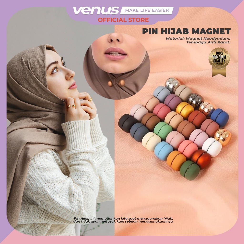 Jual VENUSJKT - Pin Magnet Hijab Anti Slip Bros Magnet Aksesoris Syal ...