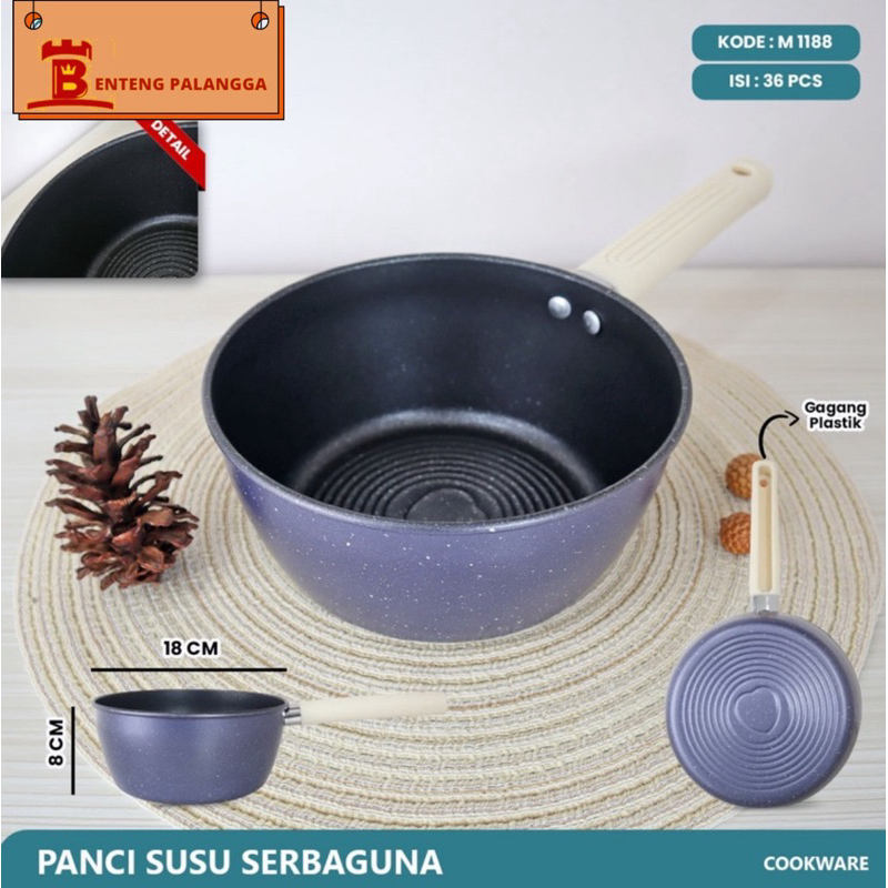 Jual Panci Susu Biru Stainless Anti Lengket 18cm Gagang Tebal (M1188 ...