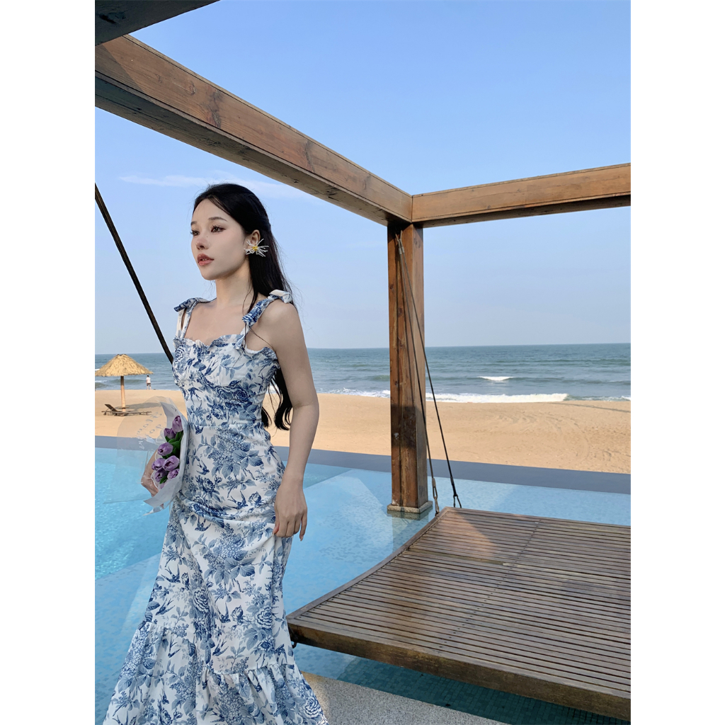 Jual midi dress biru muda terbaru 2024 dress korean style pesta mewah ...