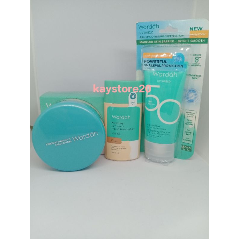 Jual WARDAH PAKET HEMAT 3IN 1 ( Bedak tabur - liquid foundation ...