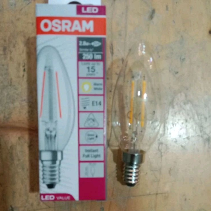 Jual lampu osram cendel/jantung 2,8w=setara 25w lampu pijar, ulir e14 (warm white) | Shopee ...
