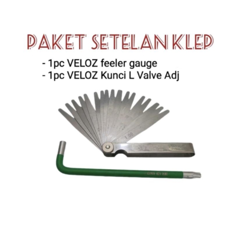 Jual VELOZ PAKET SETELAN KLEP (Feeler gauge 13 blade + kunci L stel ...
