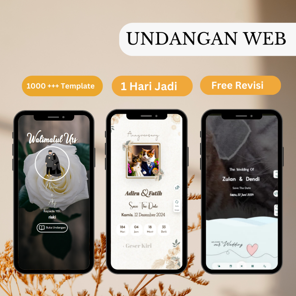 Jual Undangan Digital Website Pernikahan custom | Menggunakan Foto ...