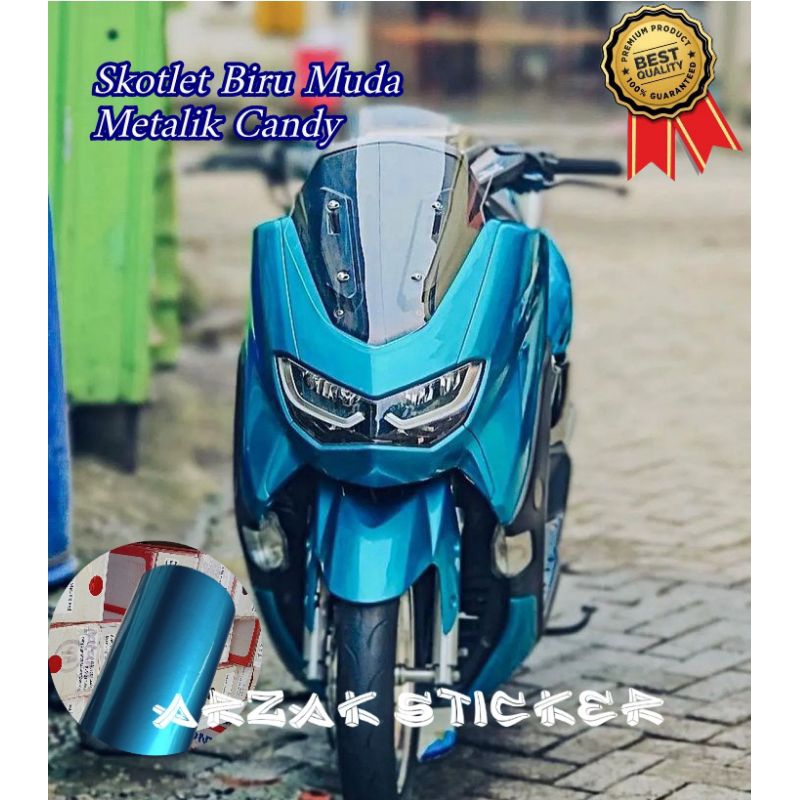 Jual Stiker skotlet biru muda metalik candy glossy / GLOSSY METALLIC ...