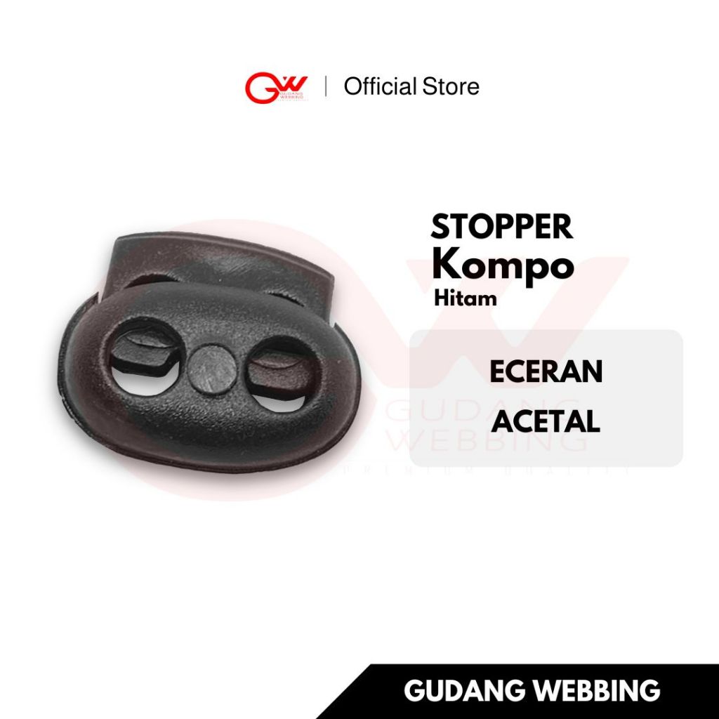 Jual Penahan Tali Kur / Stopper Tali Kur / Stopper Kompo 2 lubang Acetal - ECERAN | Shopee Indonesia