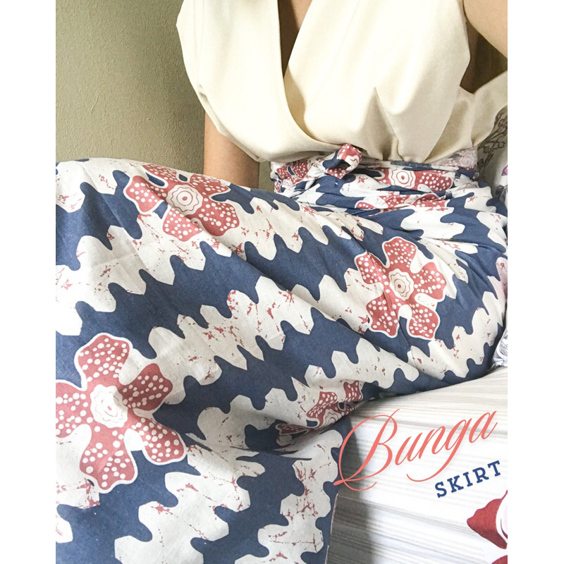 Jual Bunga Skirt|Rok lilit batik|Rok lilit wanita | Shopee Indonesia