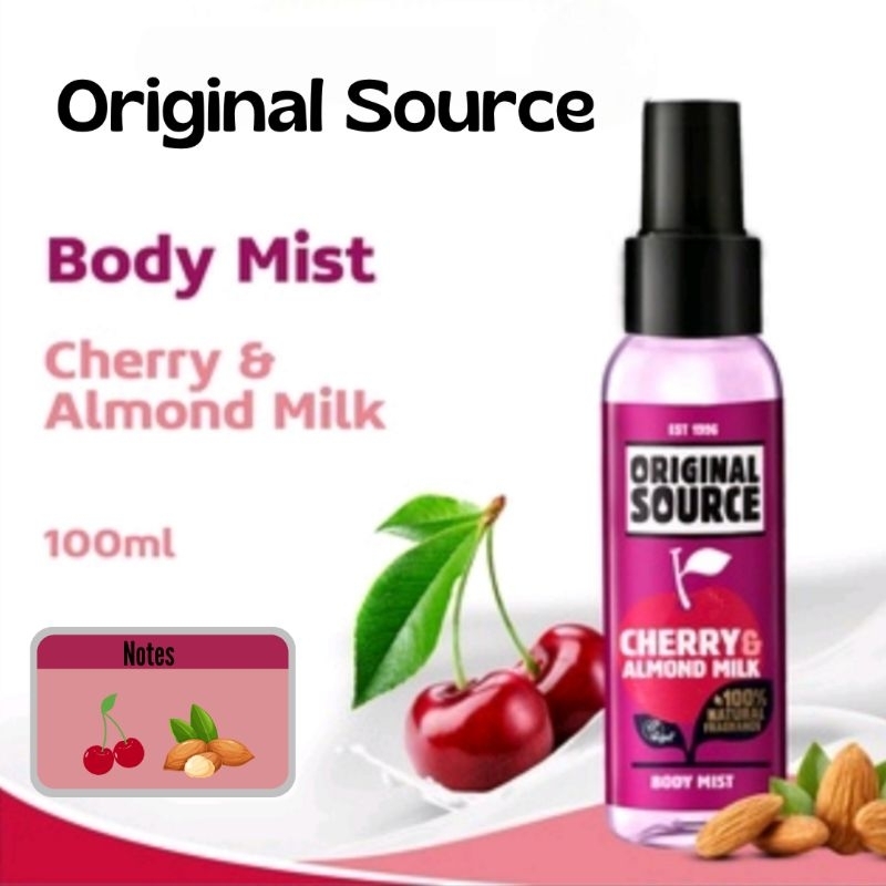 Jual Original Source Body Mist Cherry & Almond Milk 100ml | Shopee ...