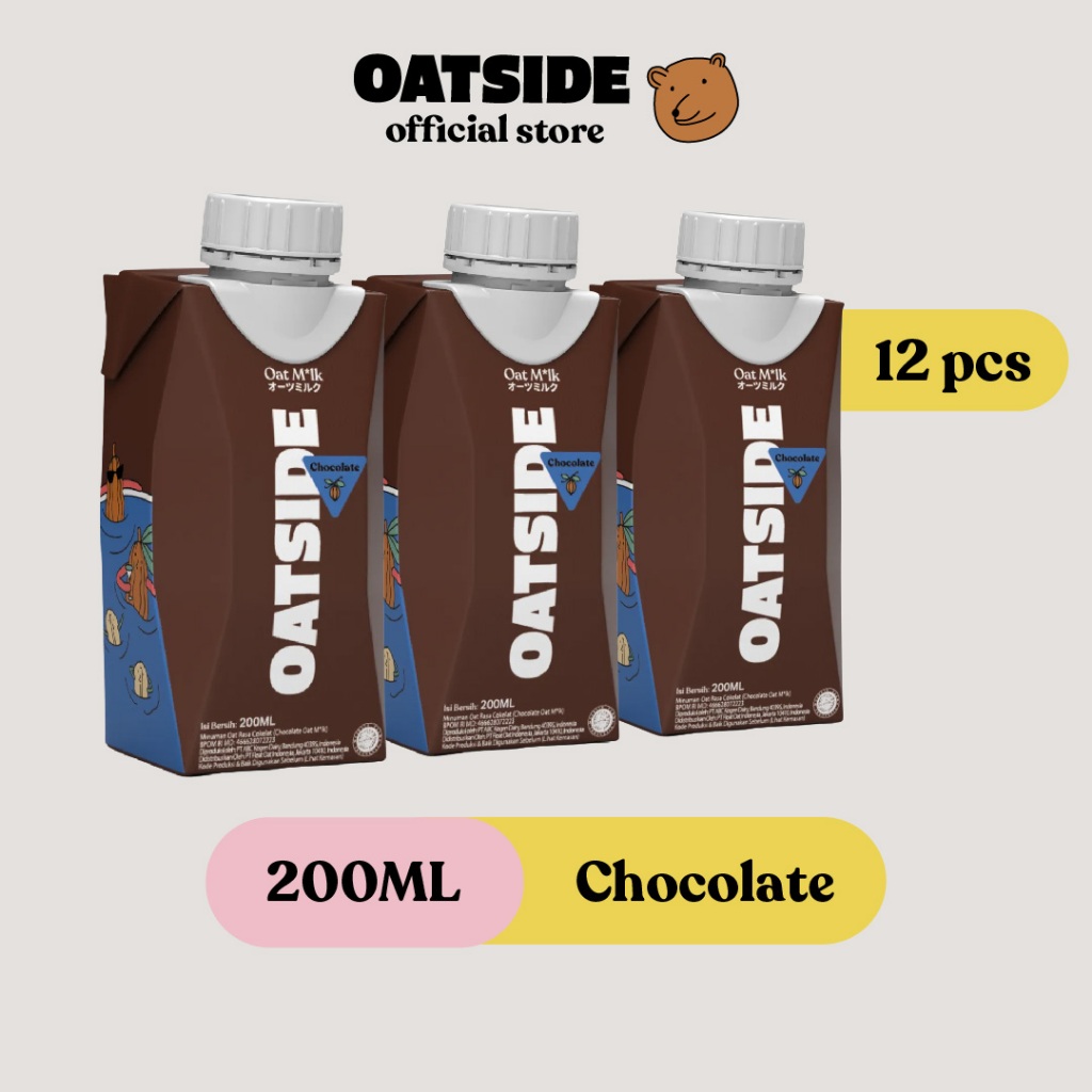 Jual OATSIDE Mini Cap Oat Milk Chocolate 200ml (12 pcs)(Kemasan Tutup ...