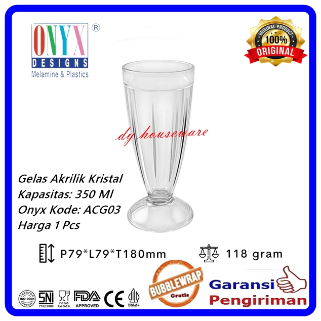Jual Gelas Akrilik 350 Ml Cangkir Minum Plastik Bening Tinggi Onyx ACG ...