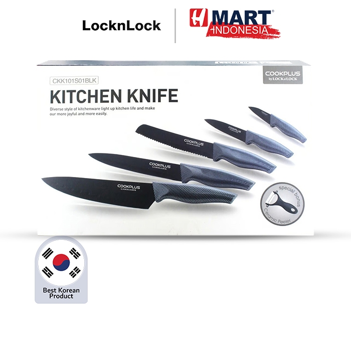 Jual LocknLock Cookplus Kitchen Knife Set Black - Pisau Set Cookplus ...